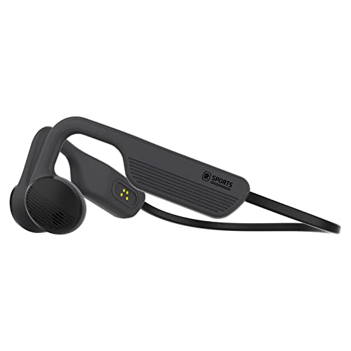 RR SPORTS Open-Ear Air Conduction Headphones, Wireless Earphones Bluetooth 5.2 with 24 Hours Playtime, Sweat Resistant Sport Headset with Built-in Mic for Running, Cycling, Driving (Black-No TF Card)