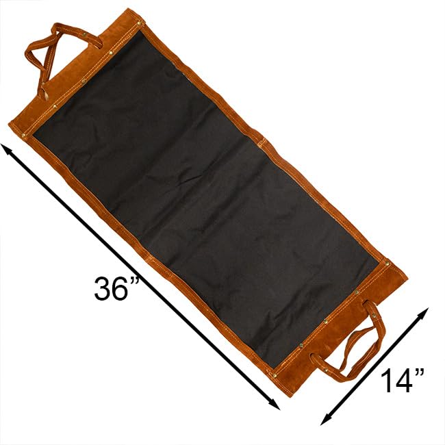 Panacea Log Bin with Scrolls and Leather Log Tote