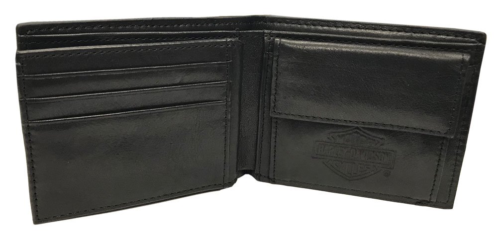 Harley-Davidson Men's Classic Bi-Fold RFID Wallet w/Coin Pocket HDMWA11487