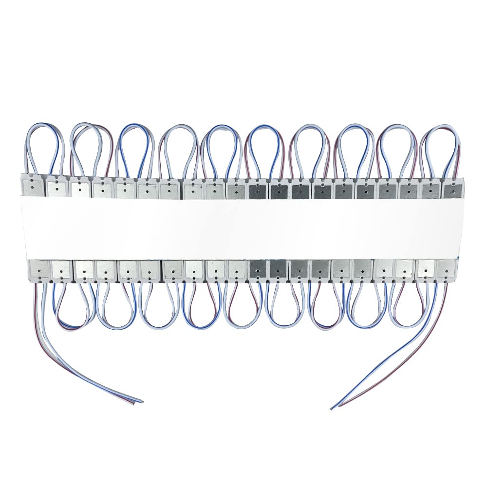 Yolu 20pcs Super Bright 3 LED Injection Module Strip Lights 5630 SMD LEDs with Lens 12V Light for Letter Sign Advertising Signs Storefront Garage-White