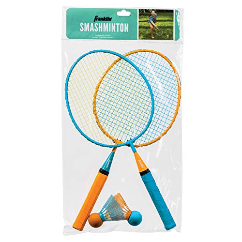 Franklin Sports Badminton Racket Set - Smashminton, Oversize - 2 Player Backyard Youth Set with Birdies For Kids