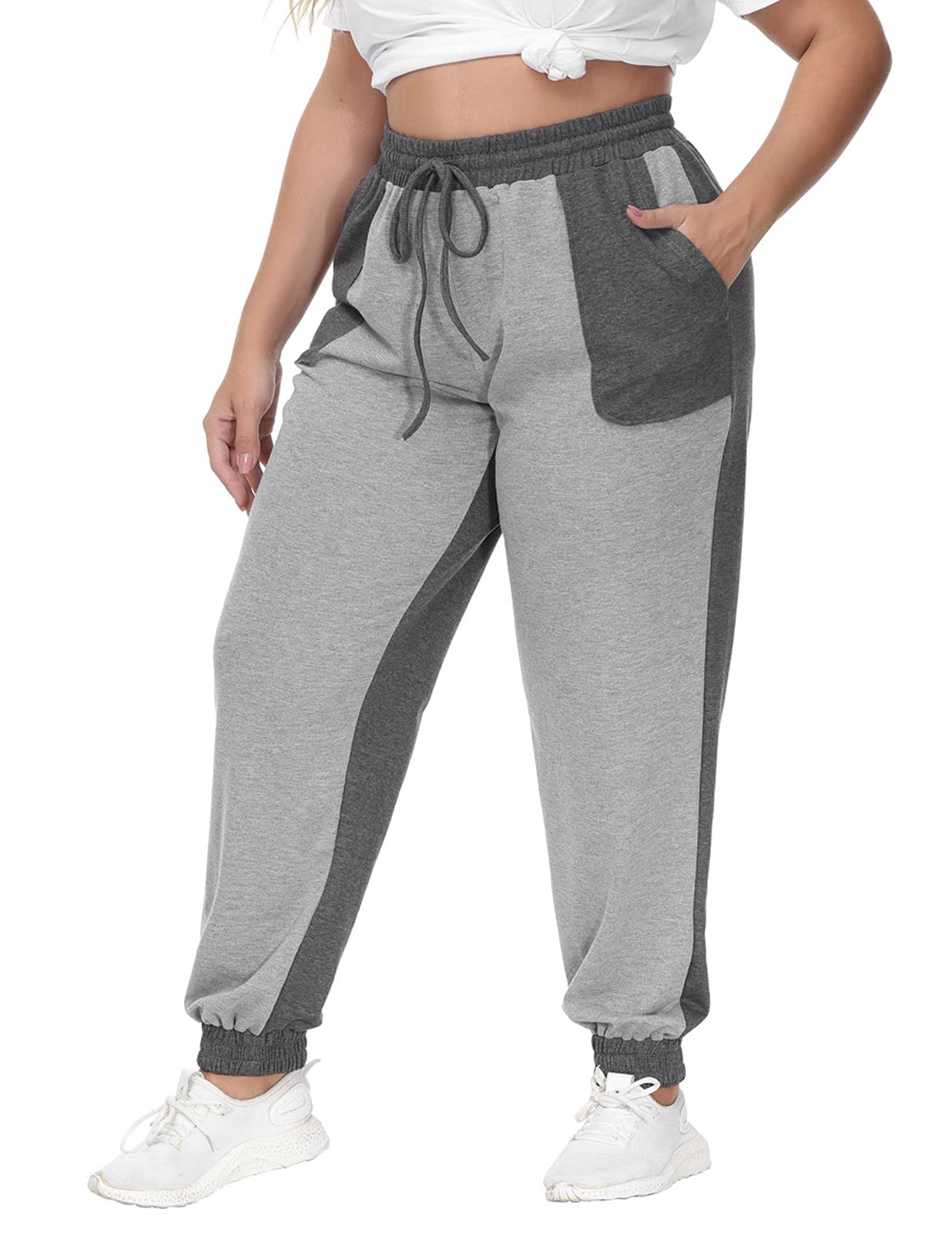 Hanna Nikole Women Joggers with Pockets Stretch Sweatpants for Women Athletic Golf Lounge Work 22w Dark Grey