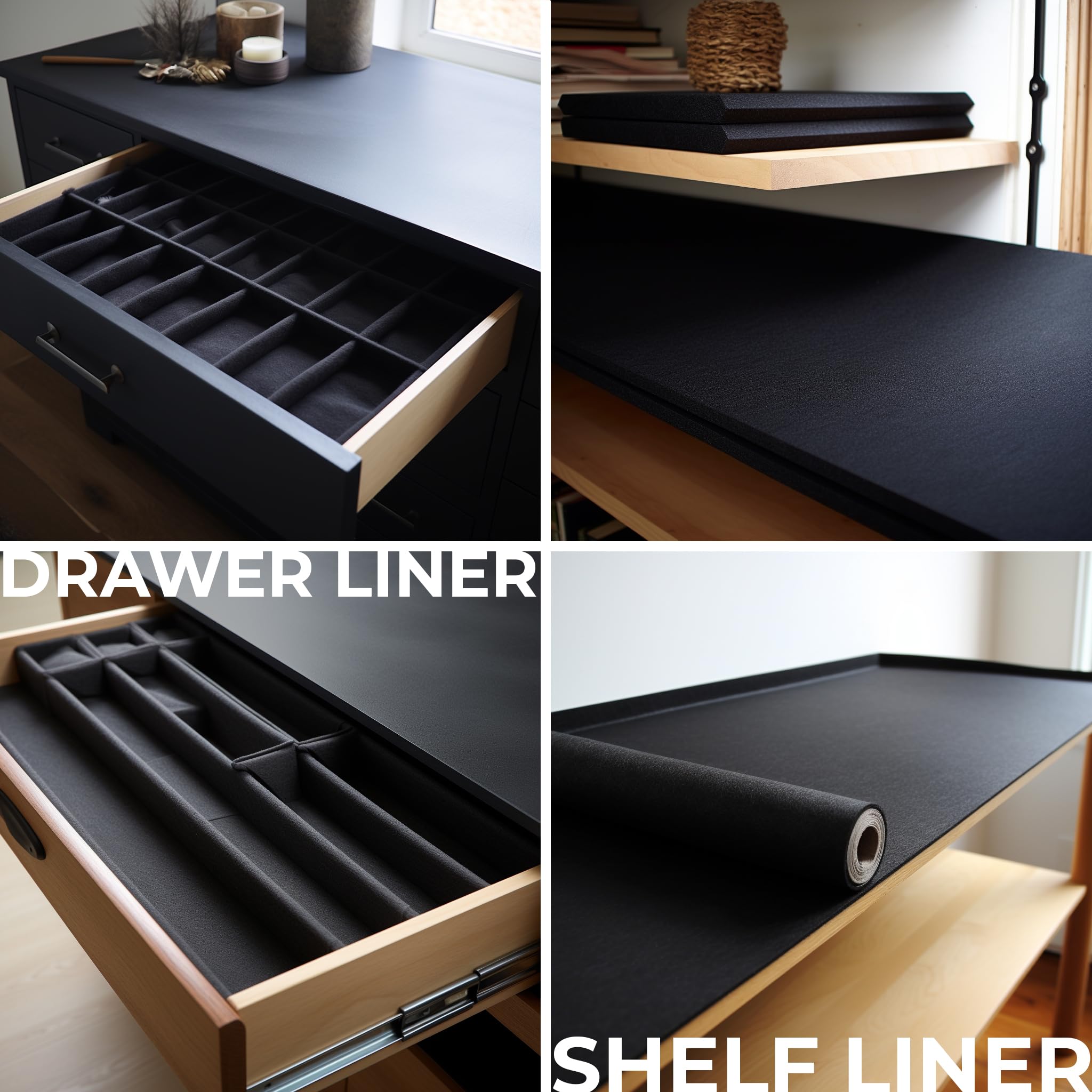 VViViD Adhesive-Backed Thick Felt Fabric Liner for Crafts Peel and Stick Drawer Liner 16” x 120” (10ft)