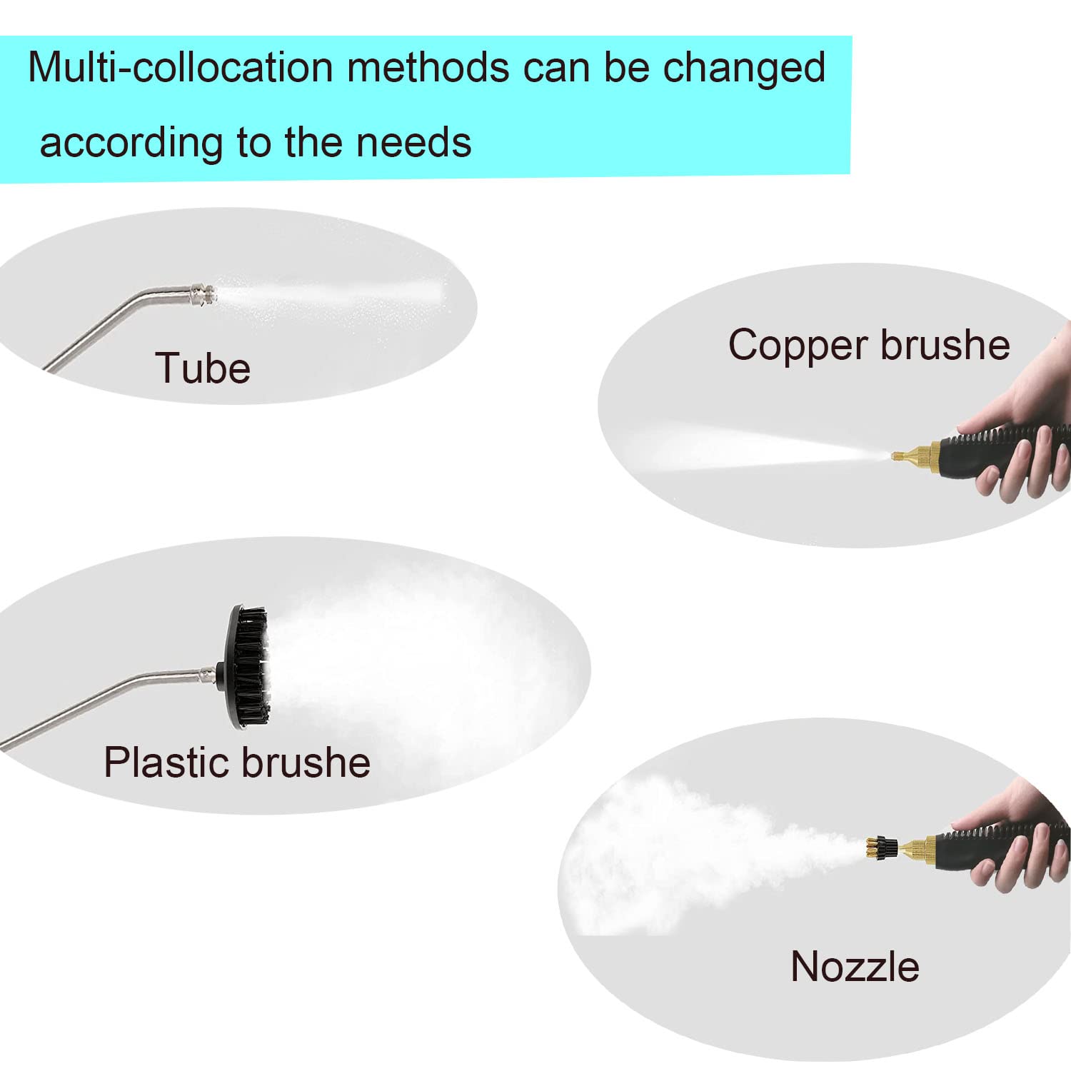 SOHAPY Pressure Steam Cleaner Handheld Steamer High Temp Portable Cleaning Machine, for Home Use Grout Tile Car Detailing Kitchen Furniture Bathroom (Black)