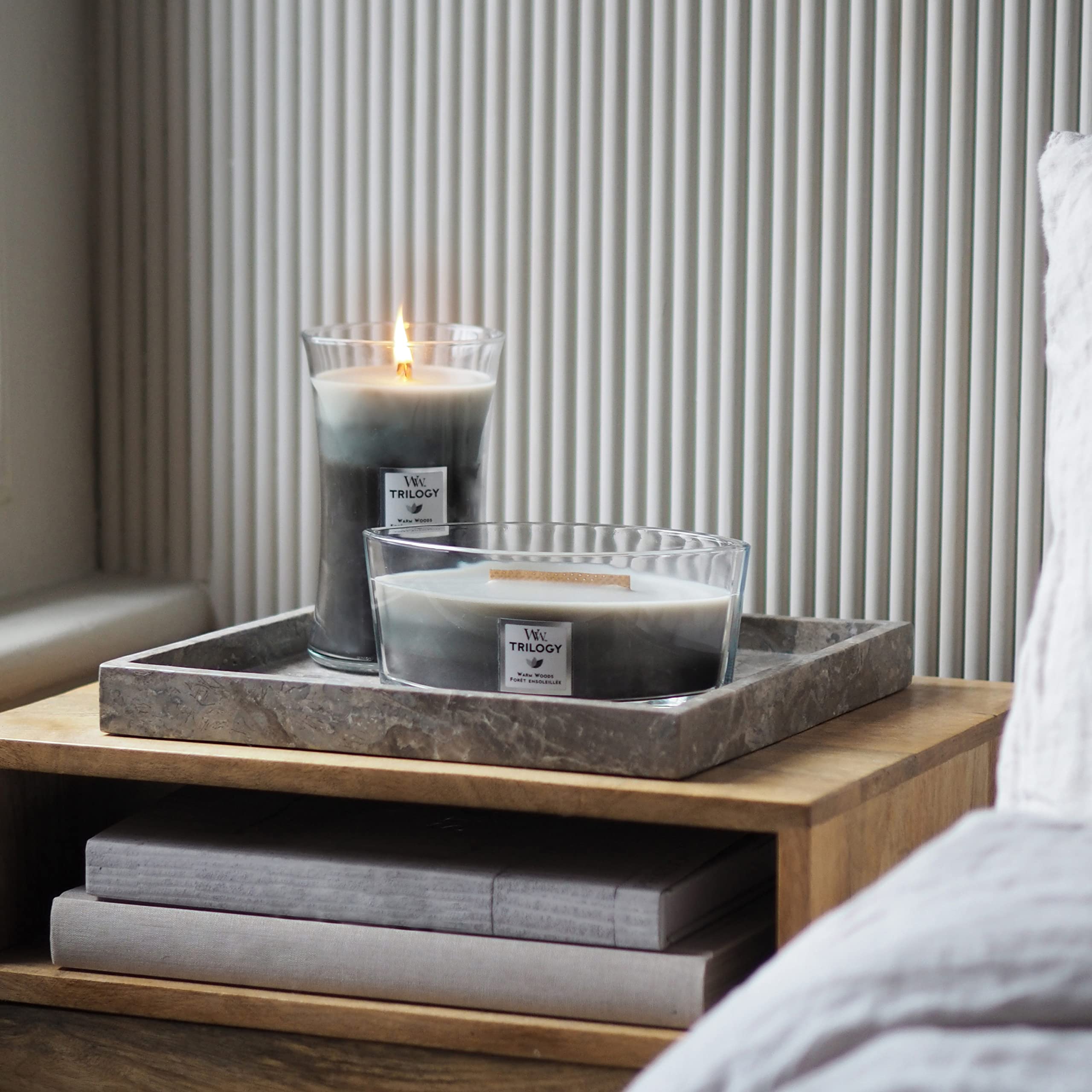 Woodwick Ellipse Trilogy Scented Candle, Warm Woods, with Crackling Wick, Burn Time: Up to 50 Hours