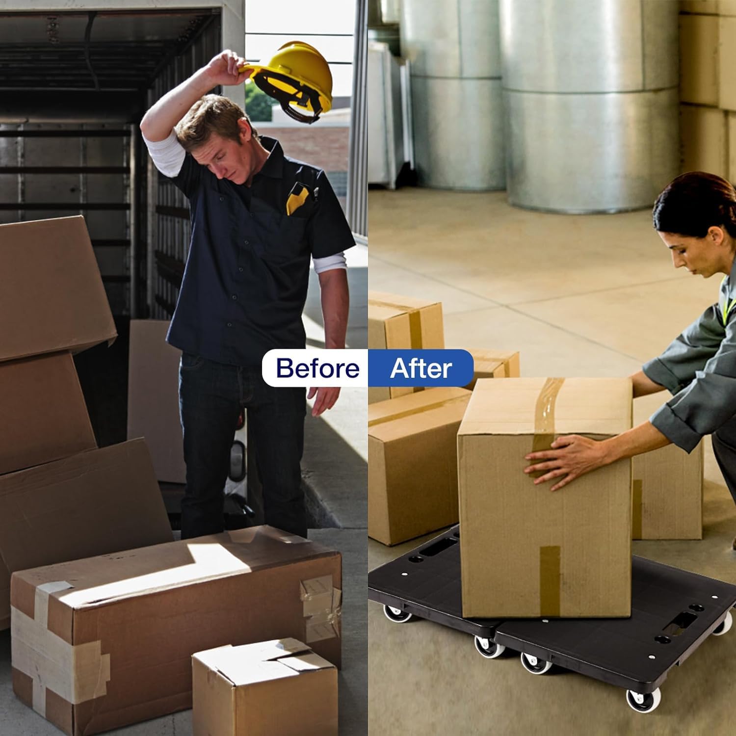 GTQYYF Furniture Movers with Wheels, Portable Moving Rollers Leg Dollies for Heavy Furniture, 4 Wheels Small Flat Dolly, 440Lbs Capacity, 2 Pack, Black