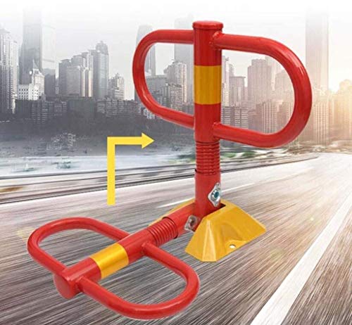 Parking Lock,Parking Barriers Lockable Metal Car Parking Lock Bezel,The Bezel and The Manual Parking Space-Saving,with Two Keys,As with a Reflecting Marker Bollard