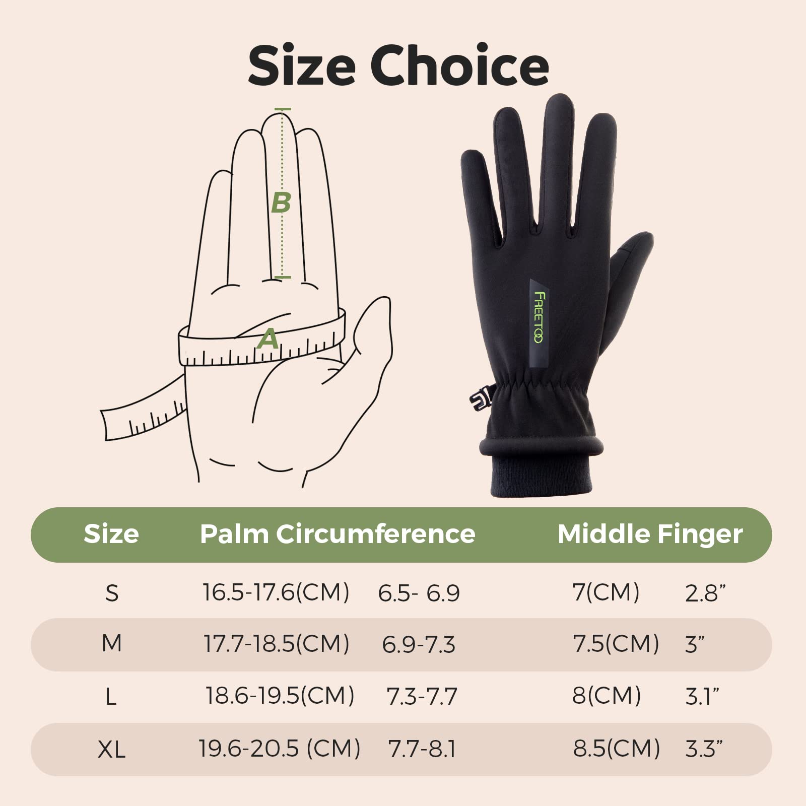 FREETOO Touchscreen Running Gloves for Men Women, [Snug-fit] Cold Weather Gloves Liners, [Excellent Dexterity] [Anti-Slip] Winter Golf Gloves