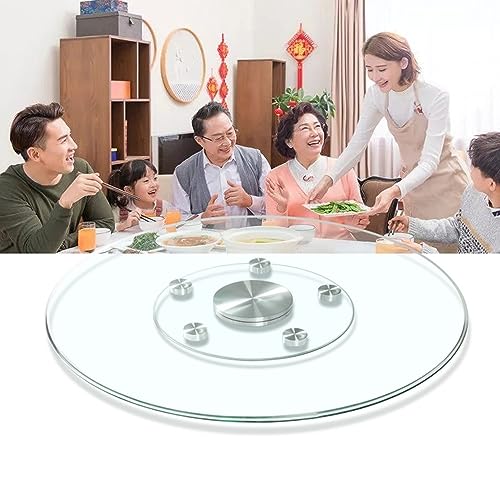 HIMMS Lazy Susan's Turntable Organizer Round Glass Turntable Heavy Duty Rotating Serving Tray For Kitchen Dining Table Centerpiece, Diameter 80cm/31.4in (Size : 60cm/23.6in)