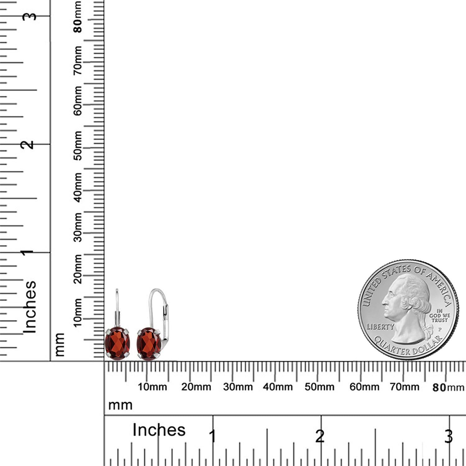 Gem Stone King 925 Sterling Silver Genuine Gemstone Birthstone Leverback Earrings | Oval 8X6MM Drop Dangle Earrings for Women