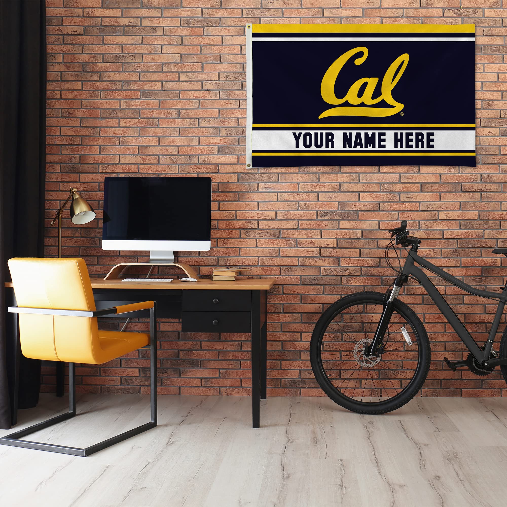 Rico Industries NCAA Cal Berkeley Golden Bears Personalized - Custom 3' x 5' Banner Flag - Made in The USA - Indoor or Outdoor Décor