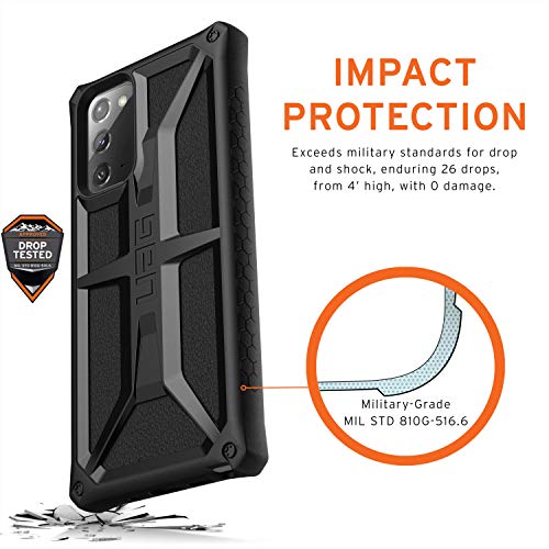 Urban Armor Gear UAG Compatible with Samsung Galaxy Note20 5G Case [6.7-inch Screen] Rugged Lightweight Slim Shockproof Monarch Protective Cover, Black