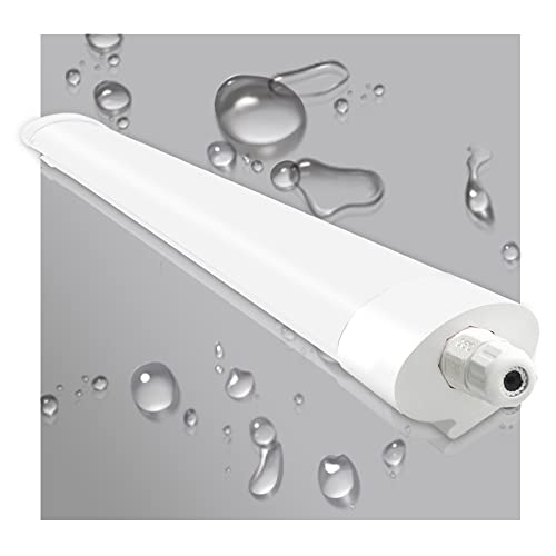 Super Bright LED Ceiling Light Fixture 4FT, 5000K Utility Shop Lights, IP66 Waterproof Garage Light,Ceiling and Under Cabinet Light, 48W 5200LM Tube Light for Garage Hallway Kitchen Workbench Office