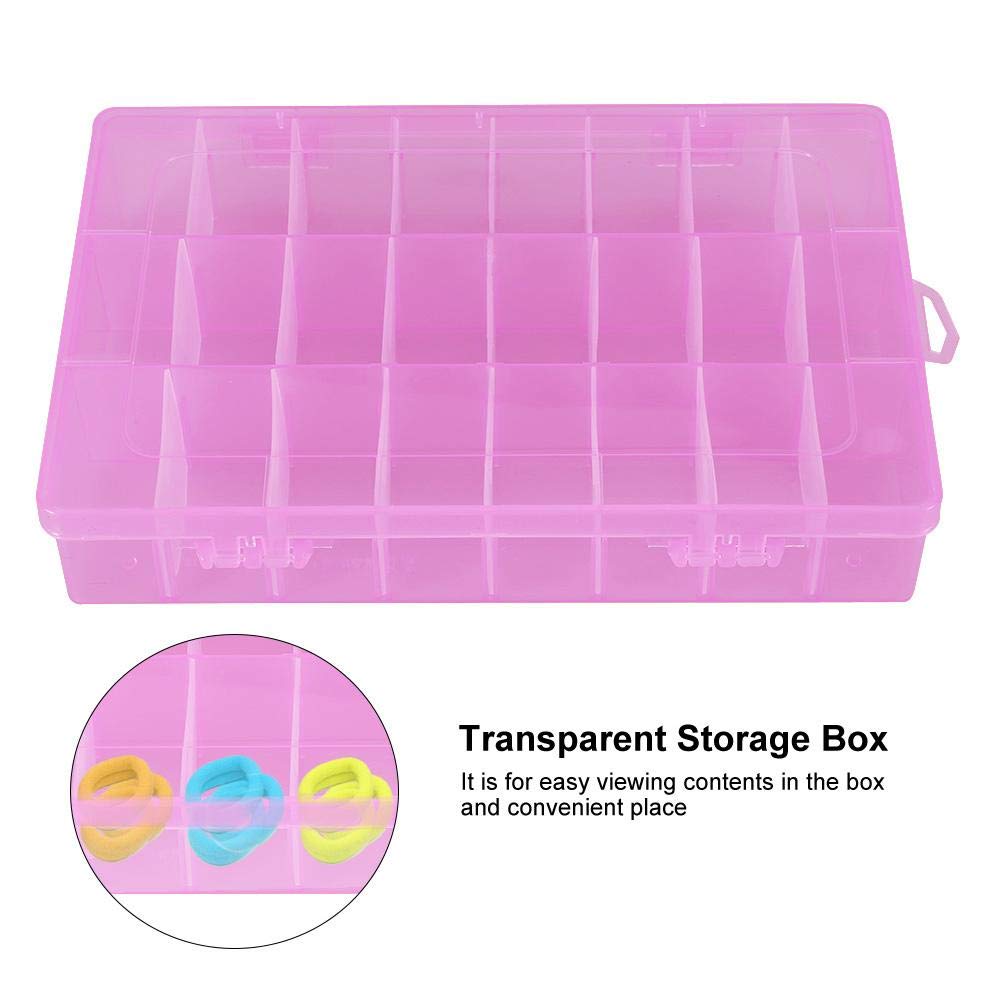 Tackle Box, Organizer Box, Jewelry Box Organizer Storage, 24 Grids Adjustable Box Plastic Detachable Beads Earrings Storage Case Jewelry Divider Container Jewelry Organizer Case()