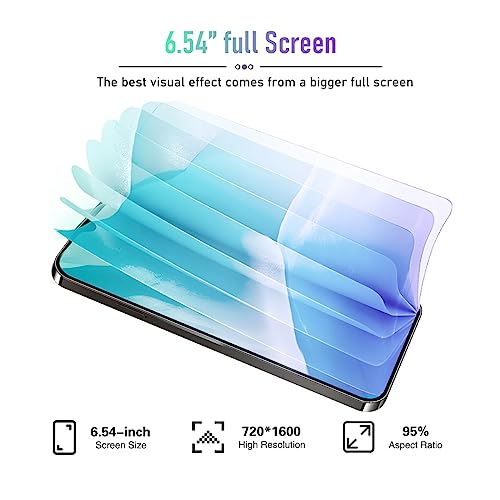 fuxinya Unlocked Cell Phones 2023 Android 13 Smartphone with Dynamic Island 6.54" HD Screen 50MP+8MP Camera 4000 mAh Long Battery 4GB+128GB 8-Core Mobile Phones Cellphone with 4G Dual SIM (Black)