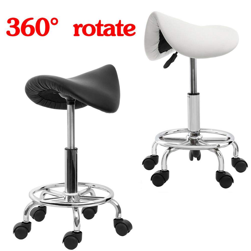 Salon Stool, Hydraulic Saddle Salon Spa Rolling Chair Massage Chair No Backrest, for Office Massage Facial Spa Tattoo Beauty Barber