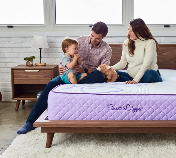 Sheets & Giggles Eucalyptus Mattress Natural Cooling Latex & Steel Coil Hybrid Bed for Back and Joint Support, 100 Night Sleep Trial, King