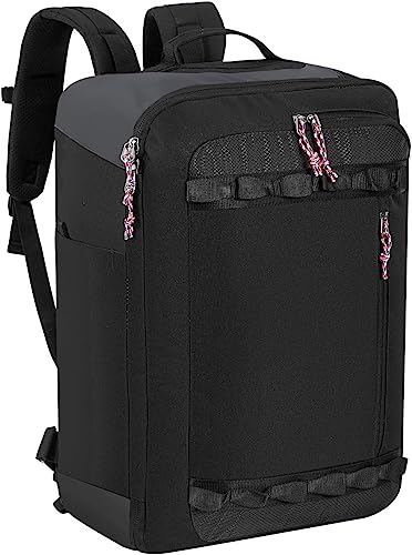 TRAILKICKER Travel Backpack Flight Approved Carry On Backpack Water Resistant Weekender Bag (Black)