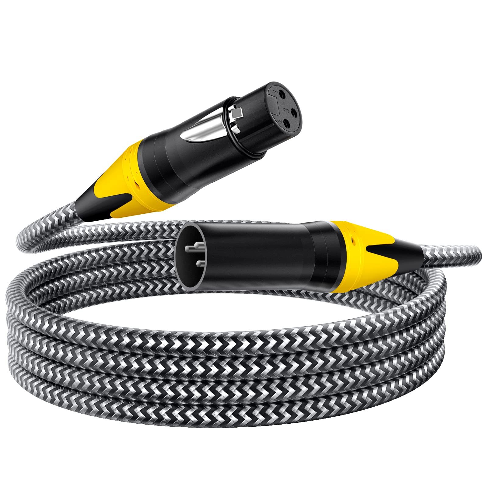 Larxavn XLR Cables, XLR Cable 10 ft Heavy Duty Microphone Cable XLR Male to Female Nylon Braided XLR Microphone Cable