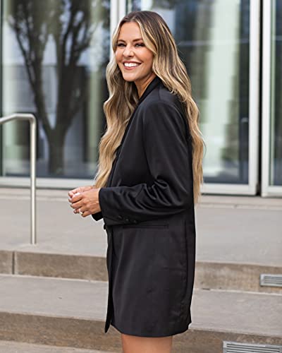 The Drop Women's Black Black Double Breast Blazer Dress by @kerrently, L