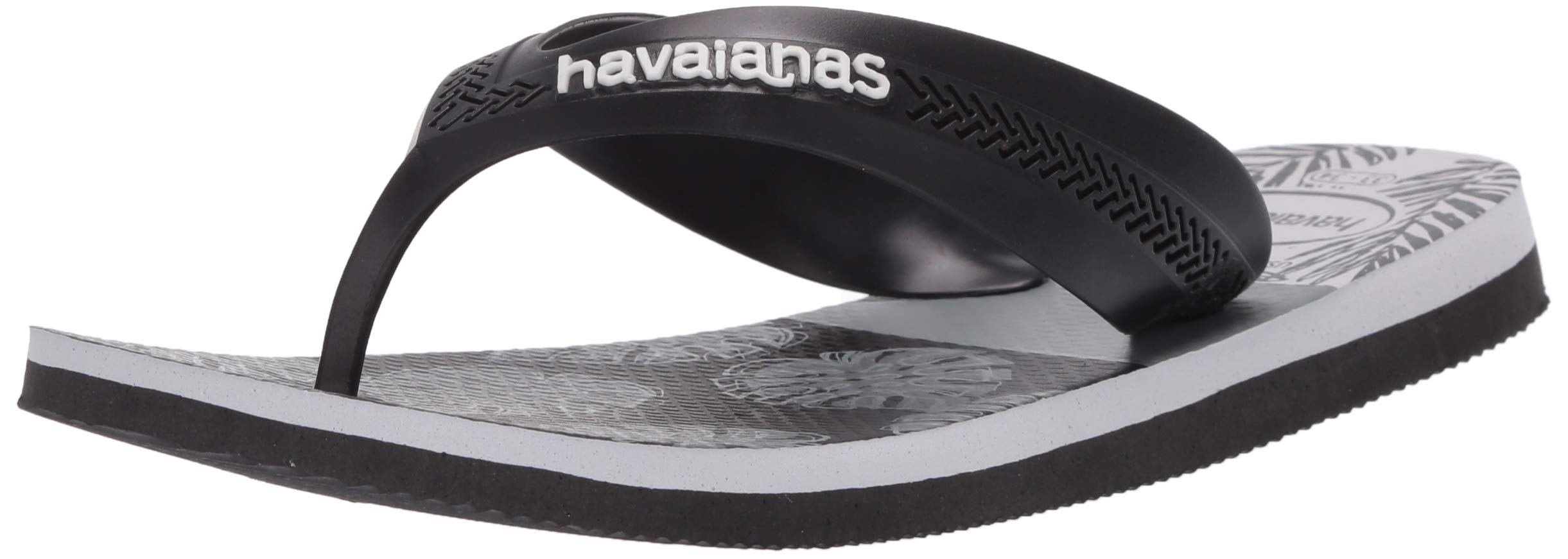 Havaianas Kids Max Trend Flip Flop Sandal, Black/White, 10 US Unisex Toddler