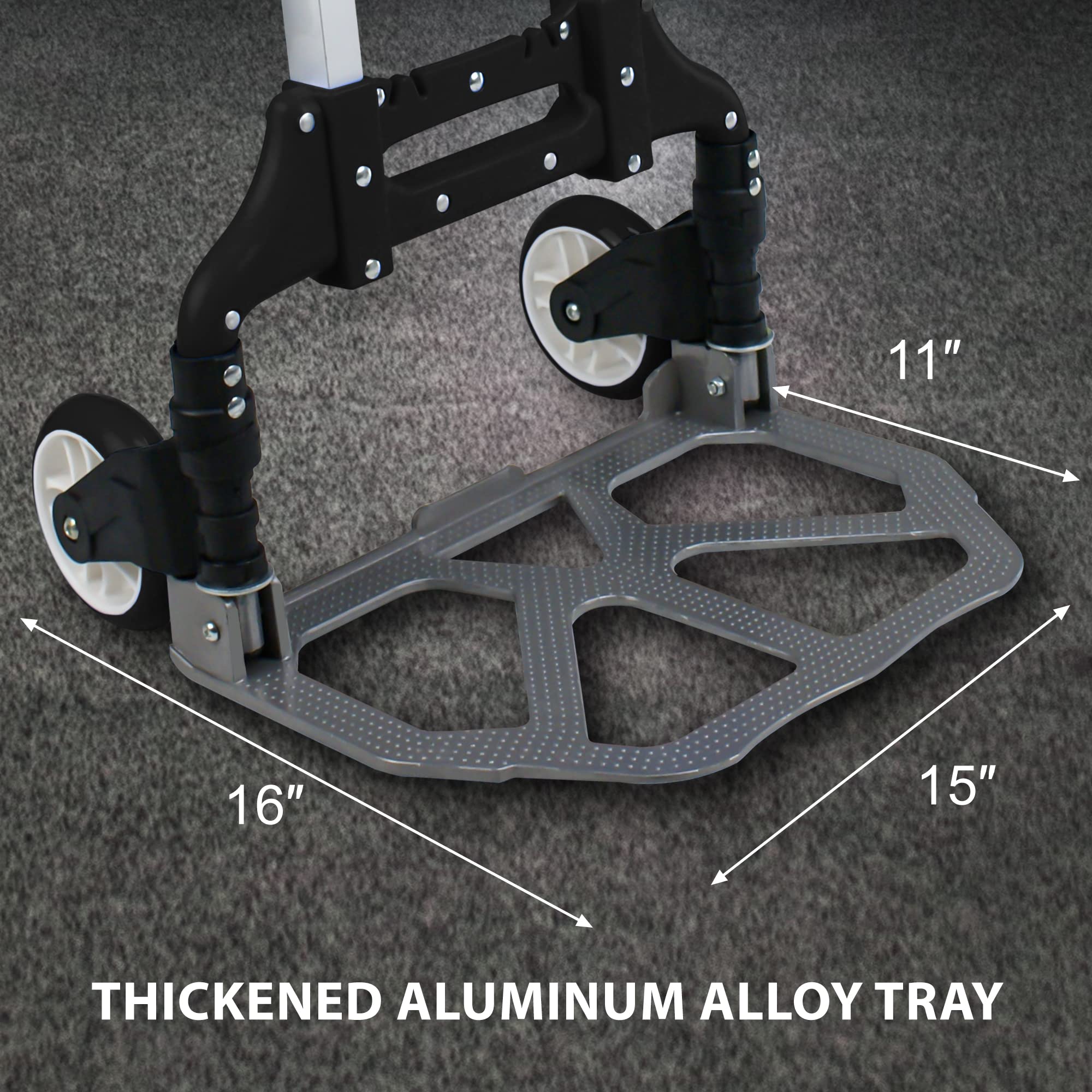 ZENY Folding Hand Truck Dolly Aluminum Hand Cart Portable Folding Trolley with Telescoping Handle and Bungee Cords, 175 lbs Capicity, for Moving and Travel