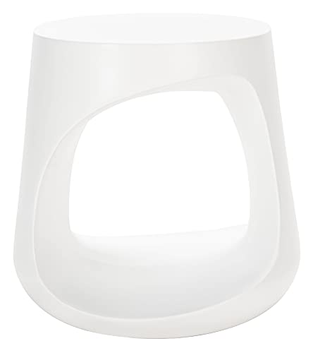 SAFAVIEH Outdoor Collection Vikki Modern Ivory Concrete Accent Table (Fully Assembled) VNN1040B