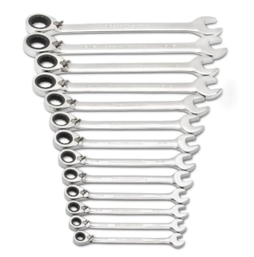 GEARWRENCH 13 Pc. 12 Pt. Reversible Ratcheting Combination Wrench Set, SAE - 9509N