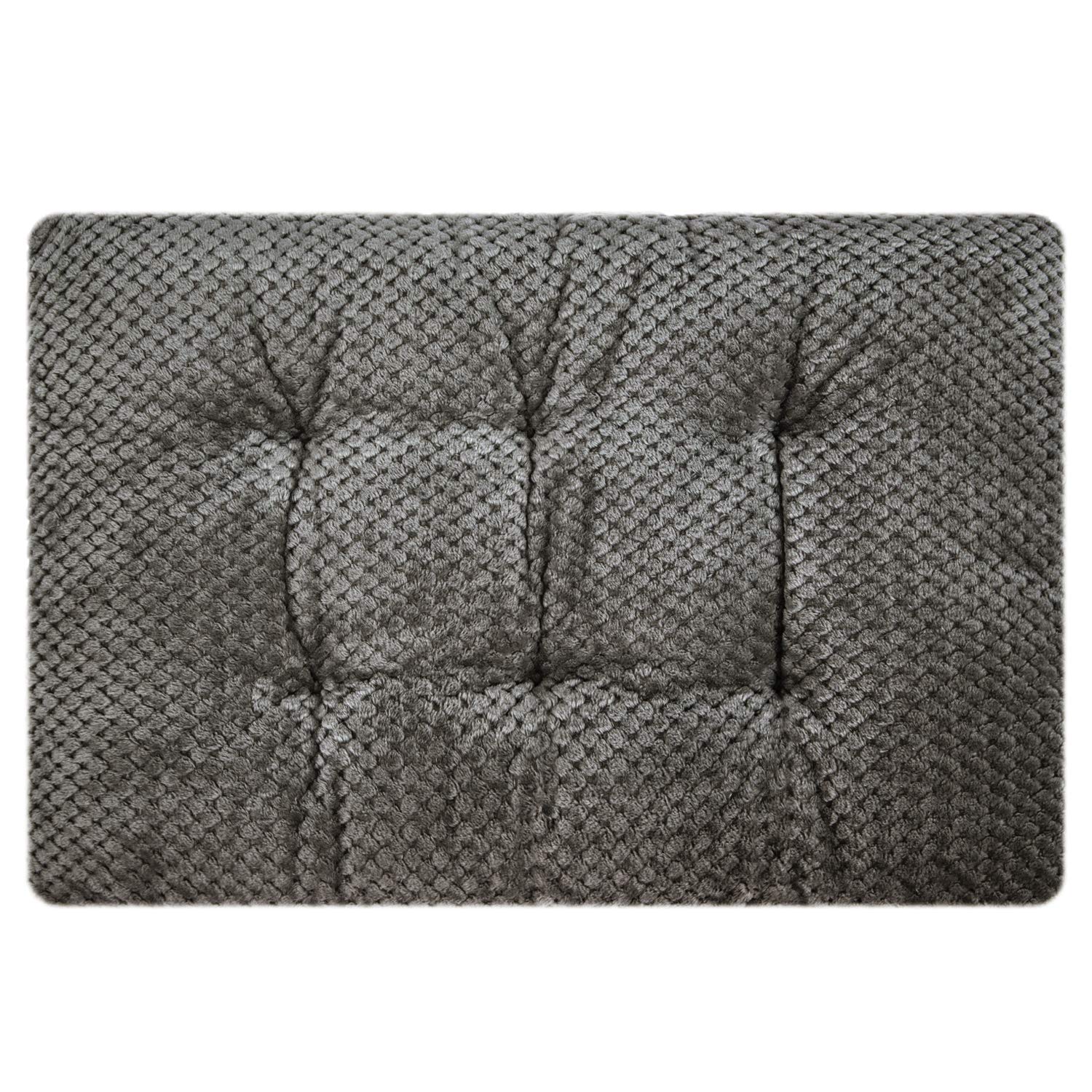 WONDER MIRACLE Fuzzy Deluxe Pet Beds, Super Plush Dog or Cat Beds Ideal for Dog Crates, Machine Wash & Dryer Friendly (15" x 23", S-Eagle Grey)