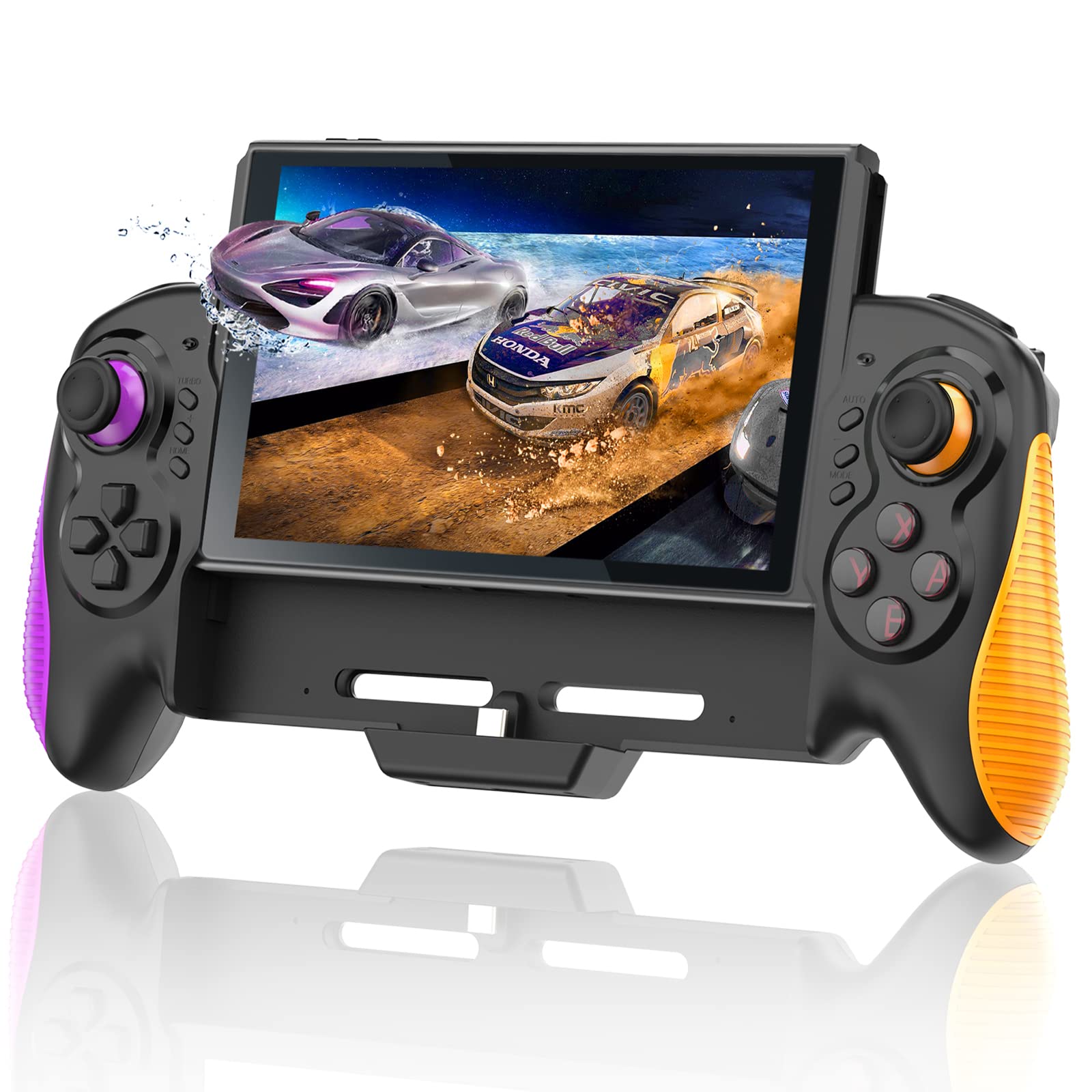 Hontom Wired Gamepad for Nintendo Switch - Ergonomic Grip, 6-Axis Gyro, Turbo Function, PD Charging