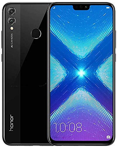 Honor 8X (64GB + 64GB SD) 6.5" HD, US + Global 4G LTE Dual SIM GSM Factory Unlocked Smartphone - International Version JSN-L23 (Black)