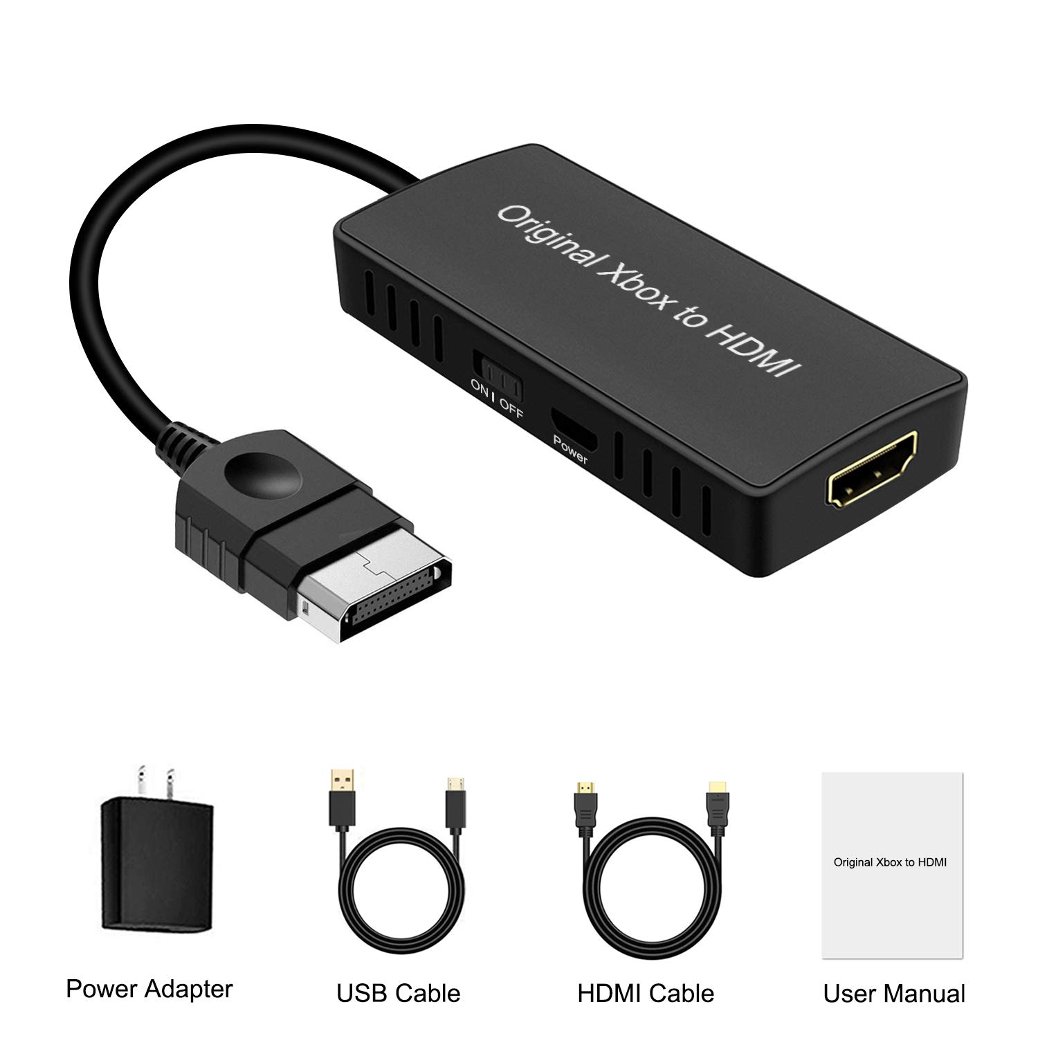 HD Link Cable for Original Xbox Original Xbox HDMI Converter Automatically Detects and Converts YPbPr Component Signal to 480i/720p Output(100% Improved Picture Quality)