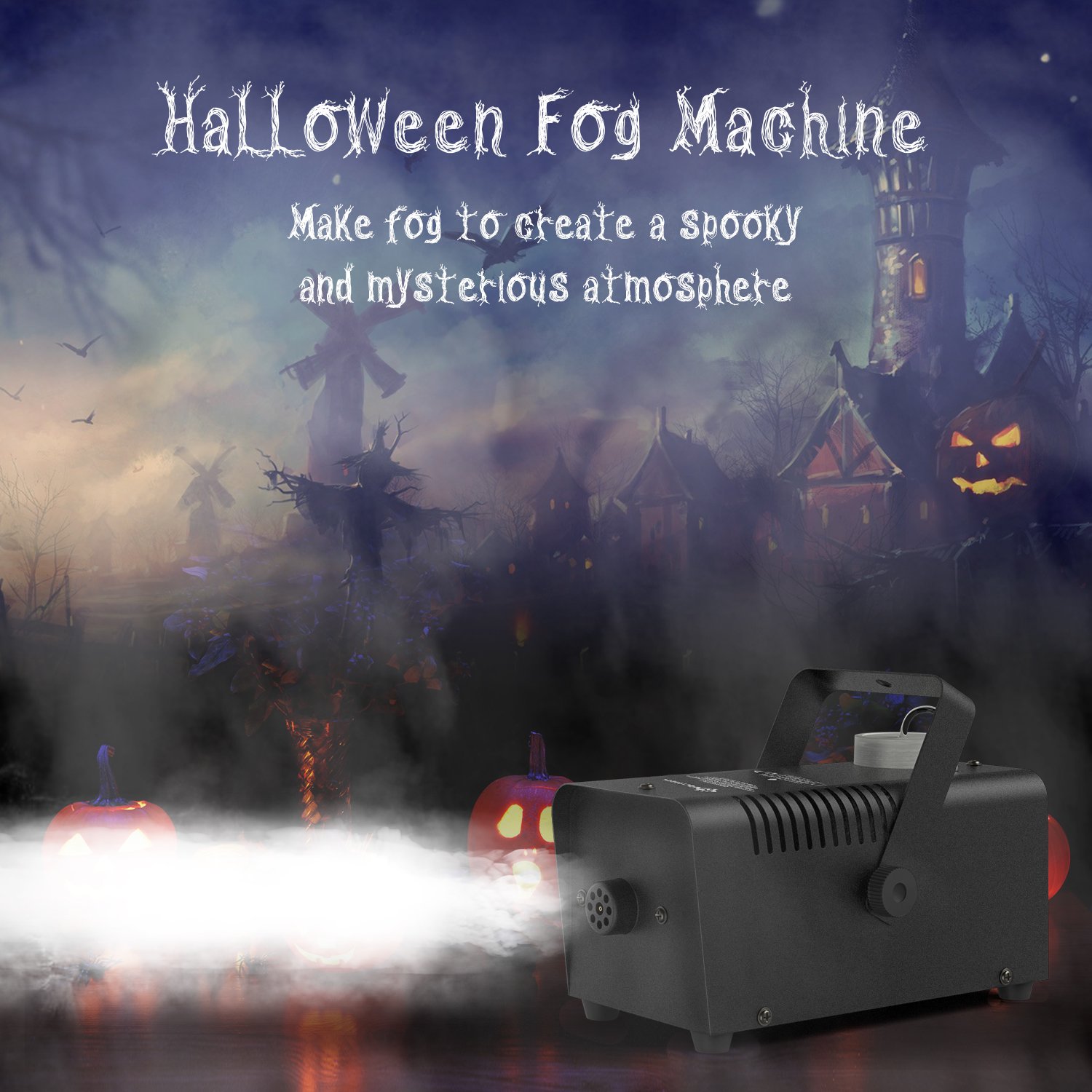 Halloween Fog Machine 400W - Fansteck Remote Control Smoke Machine 2000 CFM - Perfect for Holiday Party Wedding Christmas Halloween