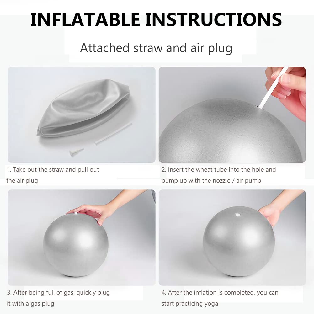 Fresion Small Exercise Ball Soft Yoga Balls,Mini Pilates Ball 25cm for Core Training Exercise,Durable