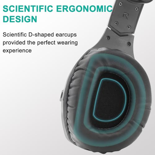 WallarGe Wireless Headphones for TV Watching with 5.8GHz RF Transmitter Charging Dock, Over-On Ear TV Headphones Wireless for 25Hrs Playtime and No Lip-Sync Delay, Plug & Play