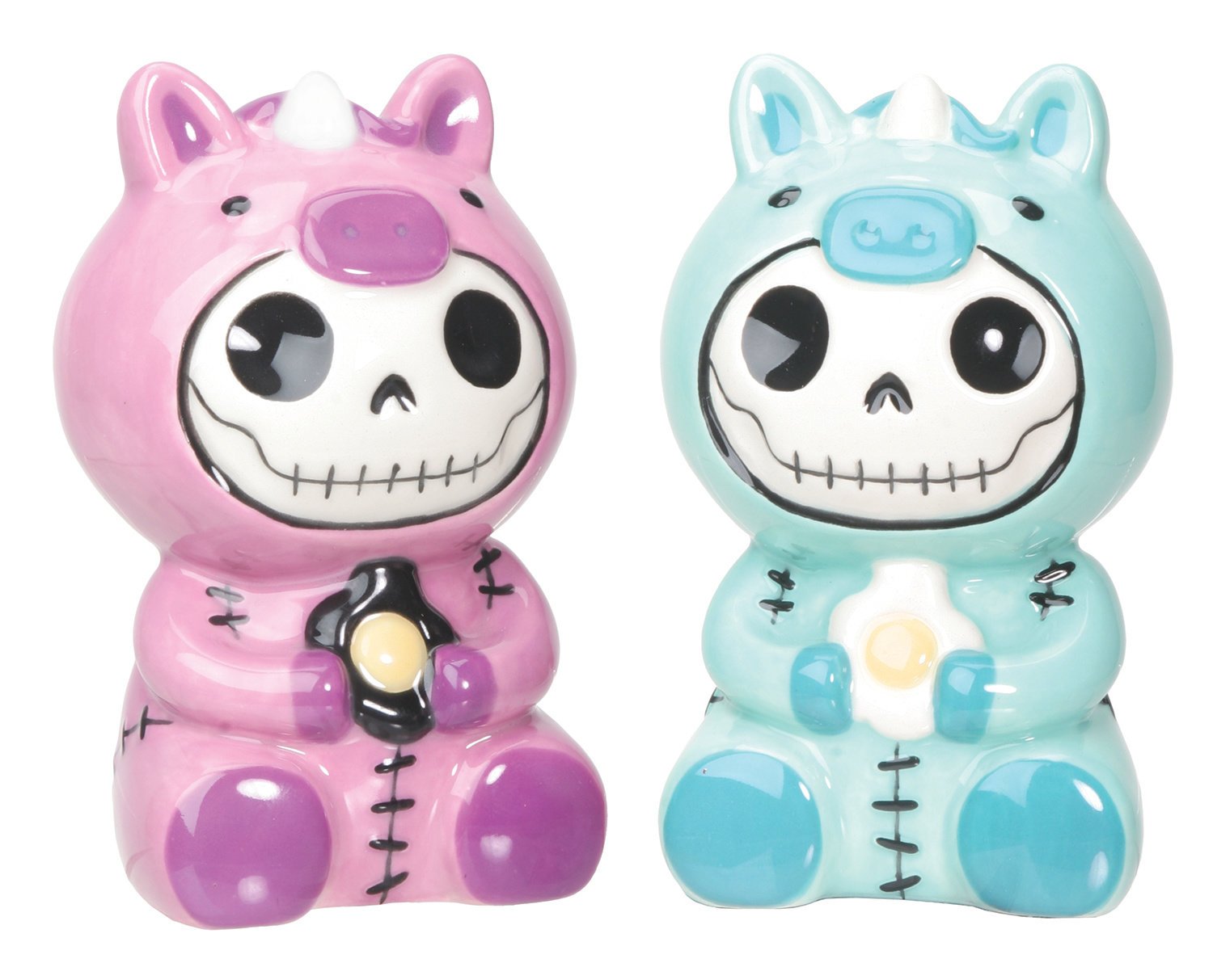 Furrybones Magenta and Teal Unicorn Unie Ceramic Salt N Pepper Shaker