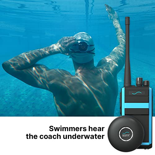 SONR Swim Coach Communicator, Waterproof, Underwater Communicator, Swimming, Swim, Coach Gifts, Bone Conduction, Real-time Coaching, Headphones, Metronome Black