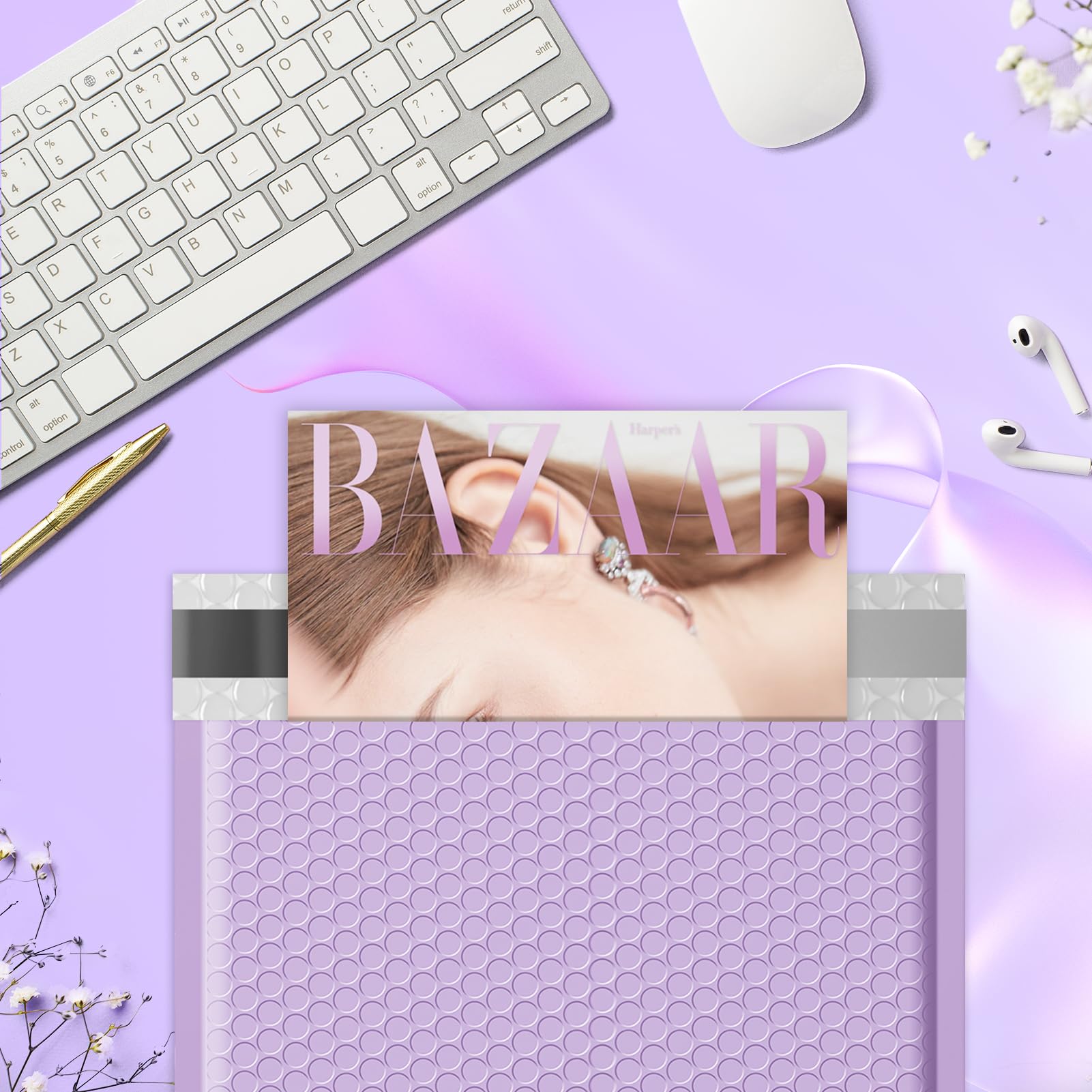 Fuxury Large Bubble Mailers 10.5x16" 40 Pack Self Seal Padded Envelopes Waterproof Mailing Envelopes Bubble Padded Cushioning Padded Mailers for Packaging, Small Business #5 Lavender