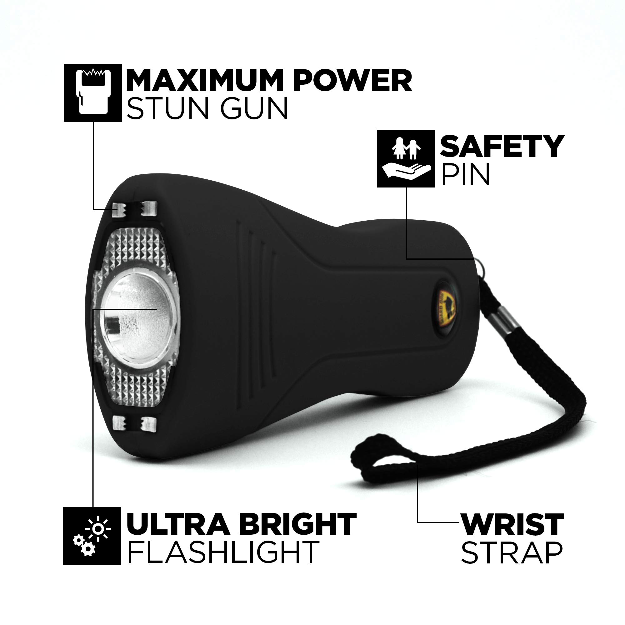 Guard Dog Security VICE, Child Safety Stun Gun - Rechargeable with Safety Disable Pin LED Flashlight (Black)