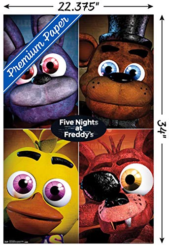 Trends International Five Nights at Freddy's - Quad Wall Poster, 22.375" x 34", Premium Unframed Version