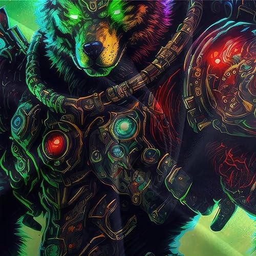 GEEYOU Cosmic Space Wolves Duvet Cover Quilt Cover Comforter Covers for Teens and Adults 3D Print with Pillow Cases Bedding Set with Zipper Closure Soft Microfiber 3 Pieces Queen(228x228cm)