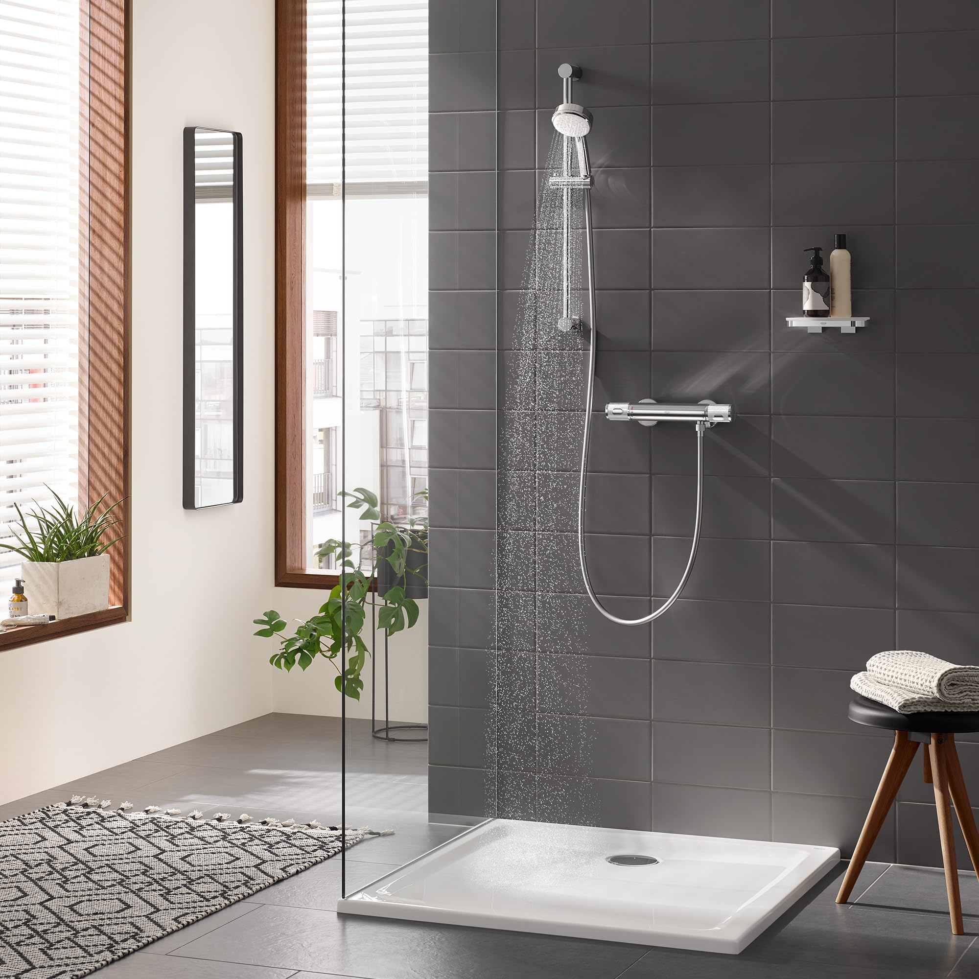 Grohe 26076002 New Tempesta Cosmopolitan 100 2 Spray Shower Rail Set, Starlight Chrome, 24 Inch