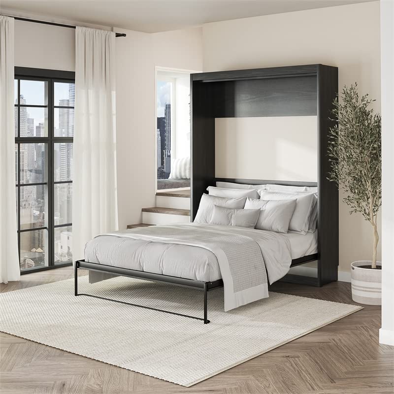 Signature Sleep Queen Wall Bed in Black Oak