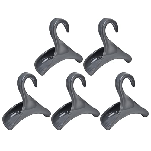 Fydun 5Pcs Purse Door Hanger Bag Arc Closet Hanger Hook for Satchel Coat Haversack Belt StorageWhite for Home Use, Multifunctional Accessory (Grey)