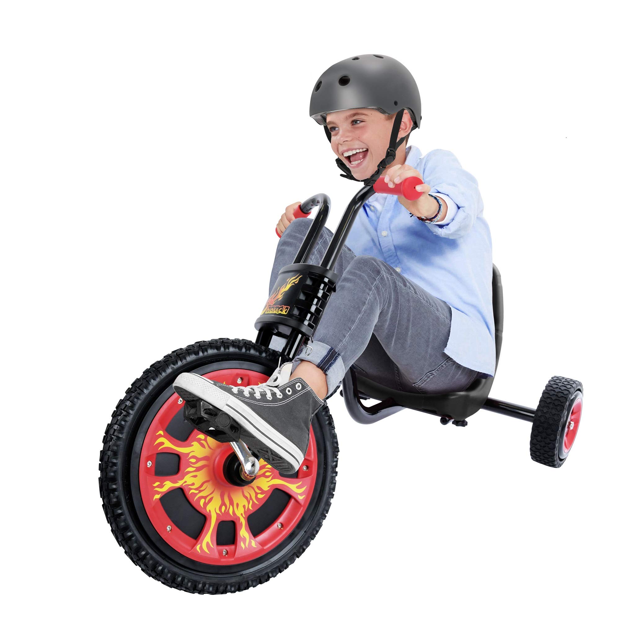 Hauck Typhoon Pedal Go Kart with The ape-Hanger Handle Bars, Real Rubber Tires with 15-inch Front Rim and a Low Rider Adjustable Bucket seat