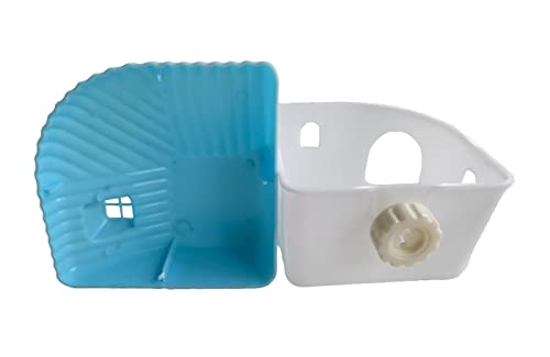WOWOWMEOW Hamster Plastic House Hideout Small Animals Cage Corner Hideouts Habitat Decor for Dwarf Hamsters Gerbils Mice (Blue)
