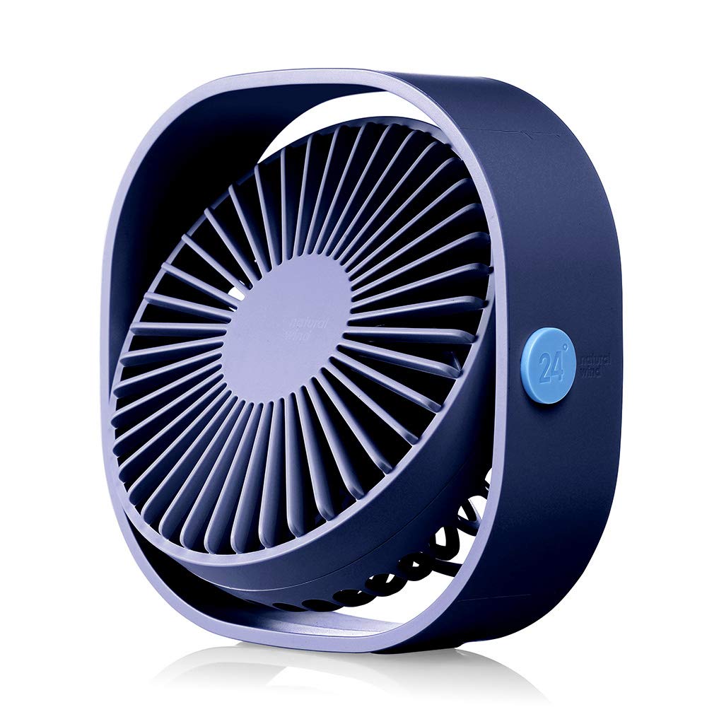 hopeme 4'' Desk Personal Fan with 3.8ft USB Cable, 3 Speeds and 360° Rotatable Vertically Blue Color Mini Small Fan, Quiet Operation and Strong Wind,Suitable for Office Home(Blue Color)