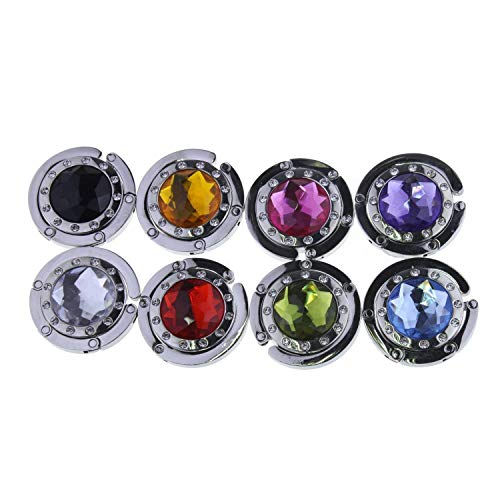 G Ganen 8pcs Purse Hooks Crystal Folding Handbag Hanger Holder Womens Bag Storage