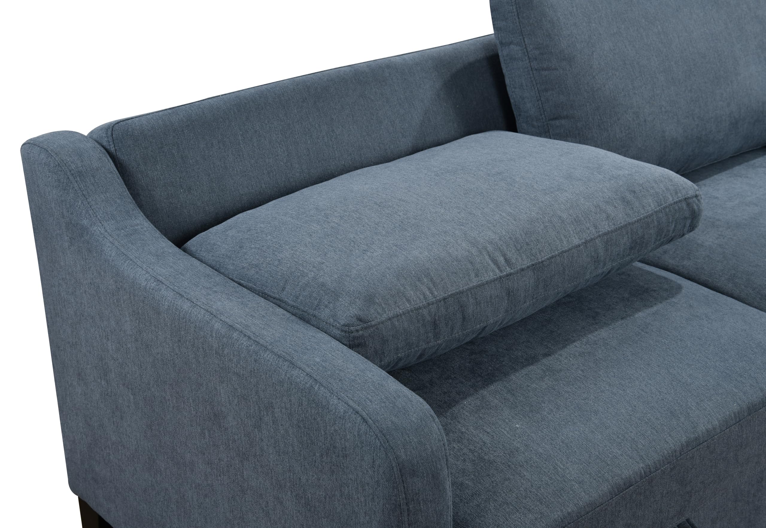 ZIGHTH 69'' Convertible Queen Size Sleeper Sofa Bed, Modern Linen Loveseat Sofa Couch with Pull Out Bed and Adjustable Backrest for Living Room. Blue