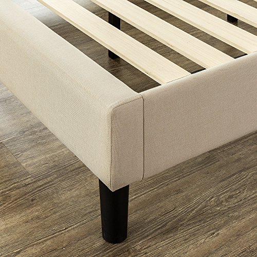 ZINUS Misty Upholstered Platform Bed Frame, Mattress Foundation, Wood Slat Support, No Box Spring Needed, Easy Assembly, Taupe, Full